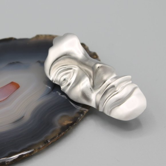 Jewelry | Silver Tone Half Face Abstract Art Pin Brooch | Poshmark
